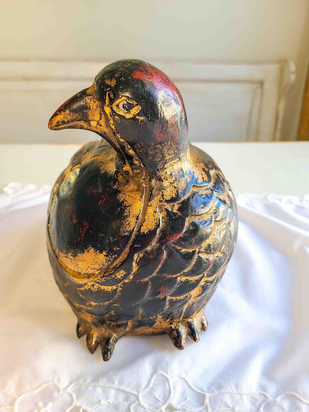 Primitive Asian Large Wooden Quail Figurine - Vintage Handcarved - Etsy