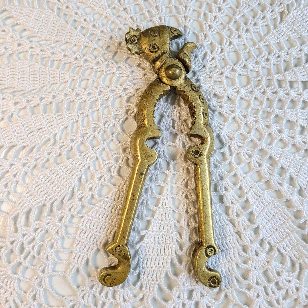 Rooster Head Nutcracker- Solid Brass - Vintage - Great for Display - Etsy