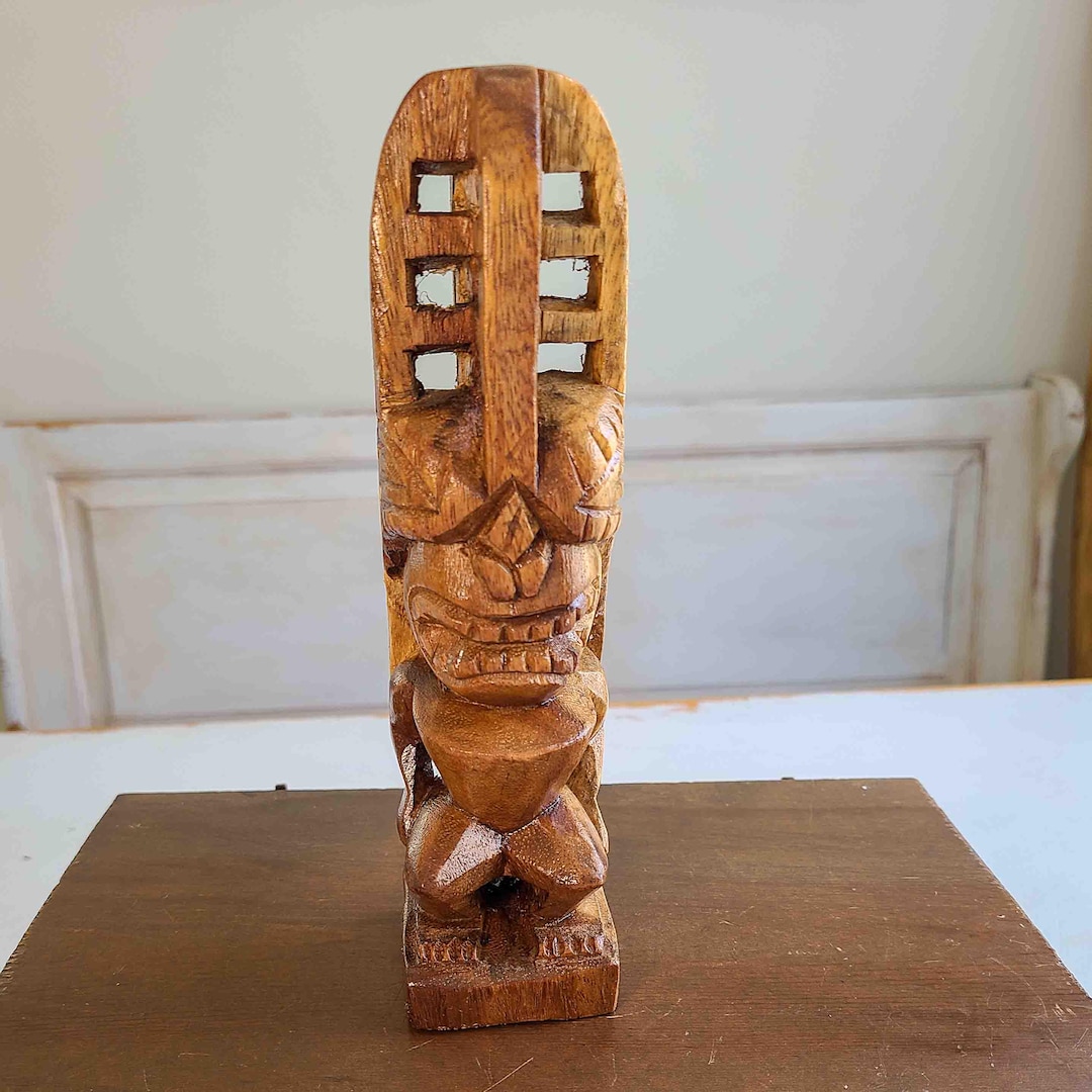 Akua Kai Tiki | Hawaiian God of the Ocean | Polynesian Handcarved | 8 ...