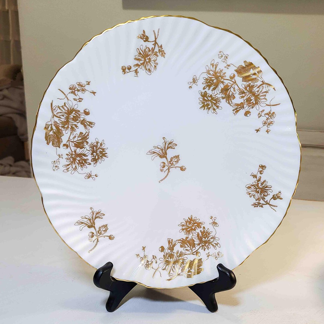 Vintage Hammersley Bone China Plate White and Gold Floral Pattern - Etsy