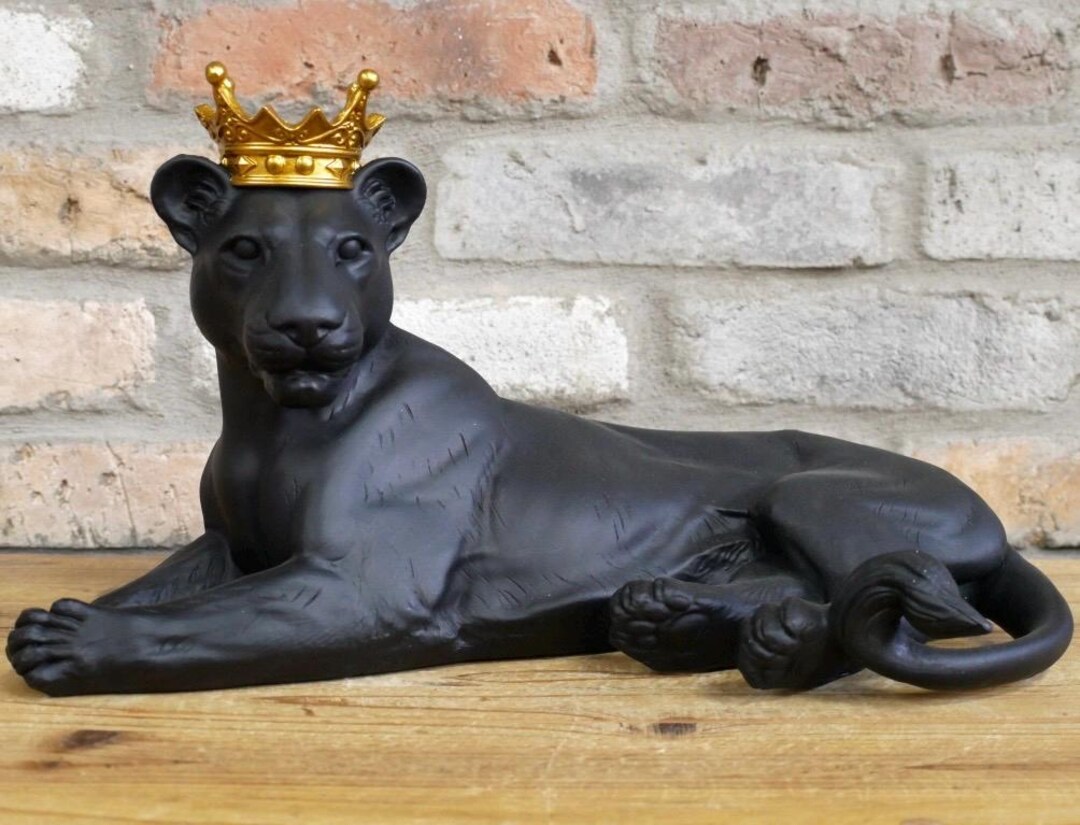 Gold Crown Lioness Ornament: Queen of the Pride Home Decor - Etsy