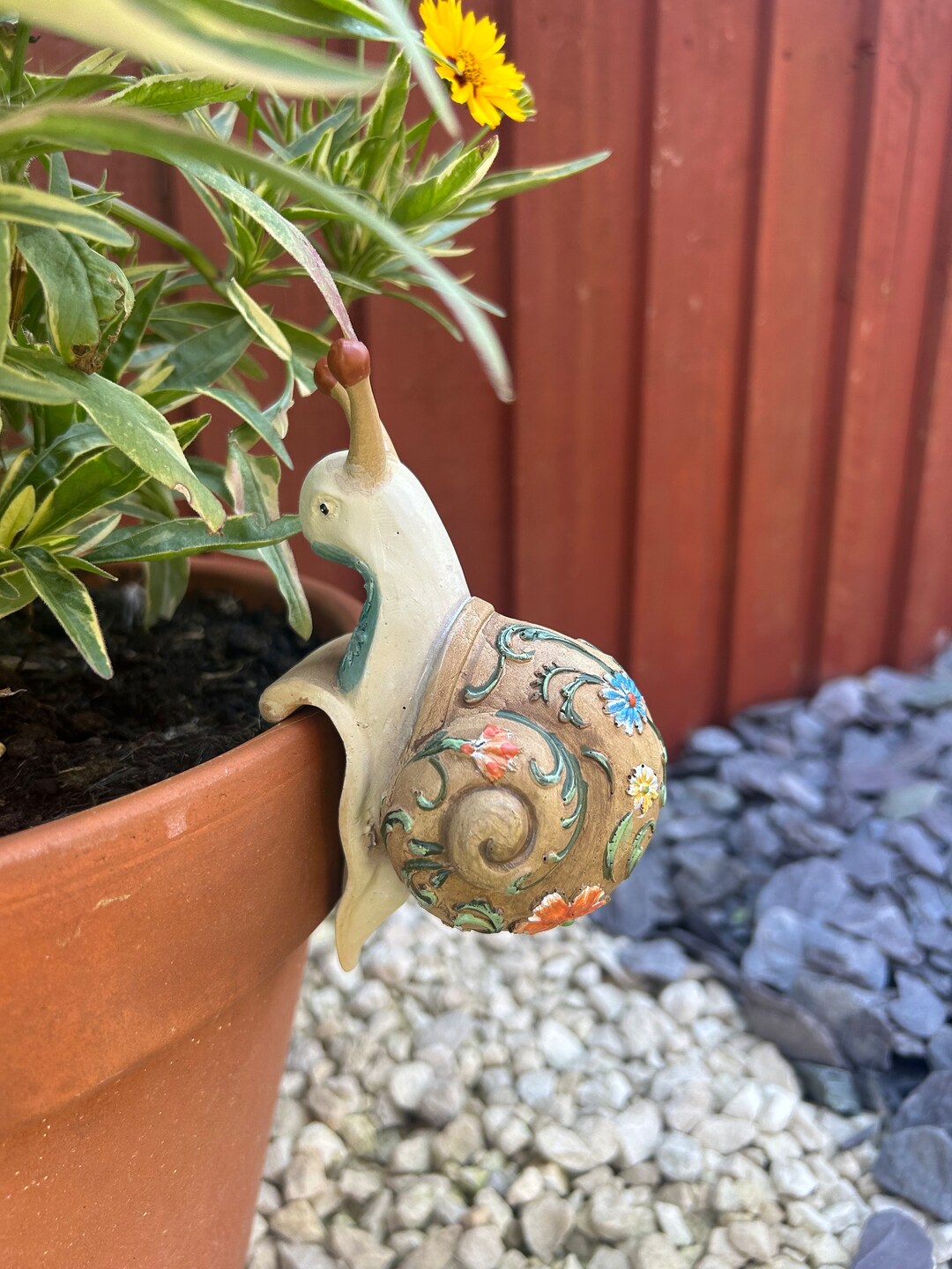 Ceramic Snail Plant Pot Hanger, Cute Garden Decor - Etsy