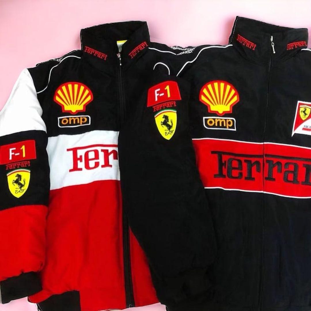 Formula 1 Racing Jacket, Vintage Ferrari Jacket, Embroidered F1 Jacket ...