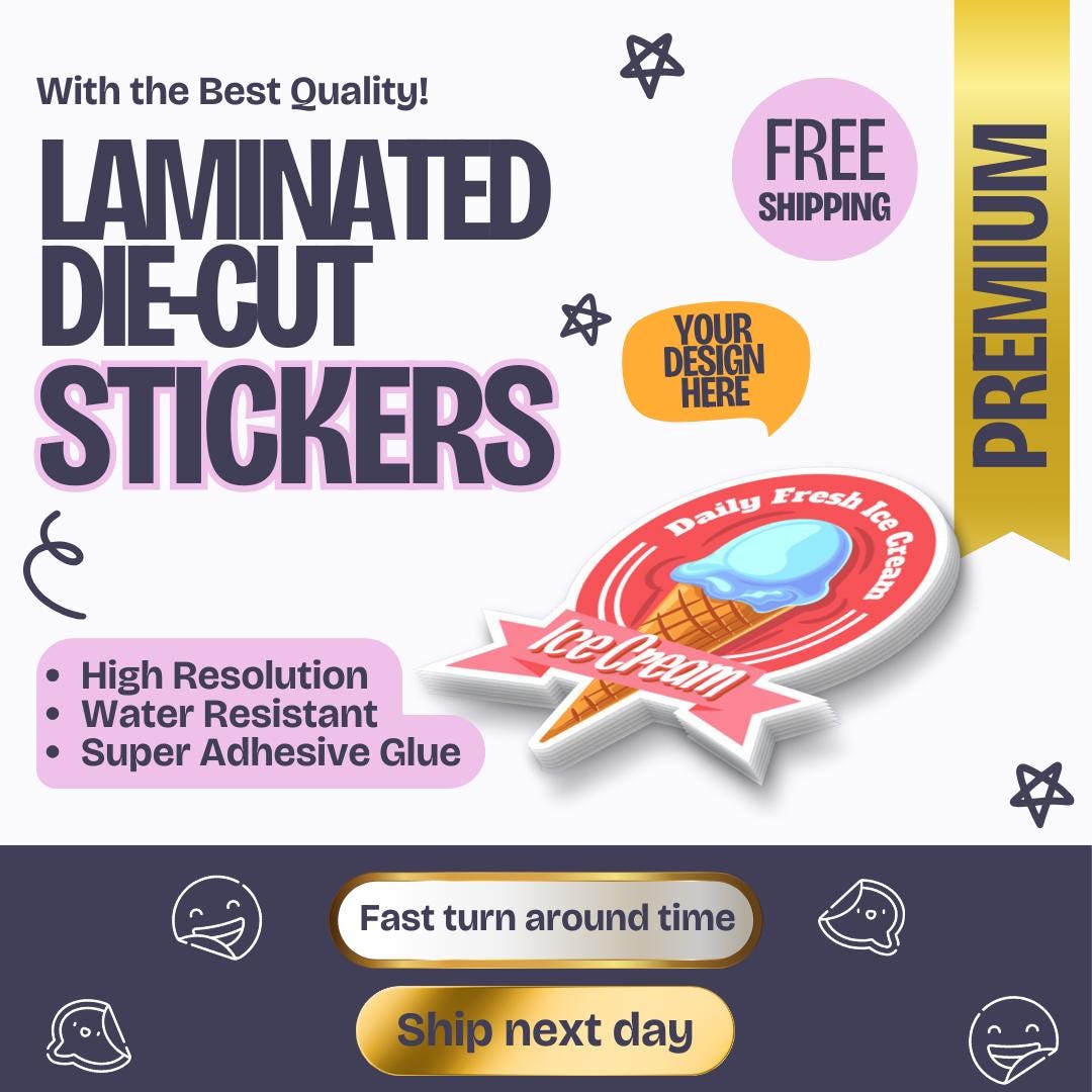 Custom Die-cut Stickers Personalized Stickers, Logo Stickers, Custom ...
