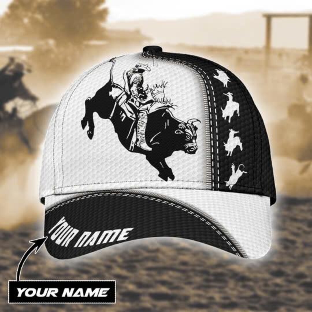 Custom 3D Printing Bull Riding Cap for Men Women Adjustable Snapback ...