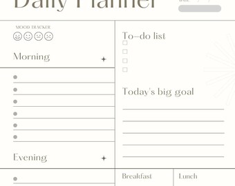 White and Grey Minimalist Daily Planner. - Etsy