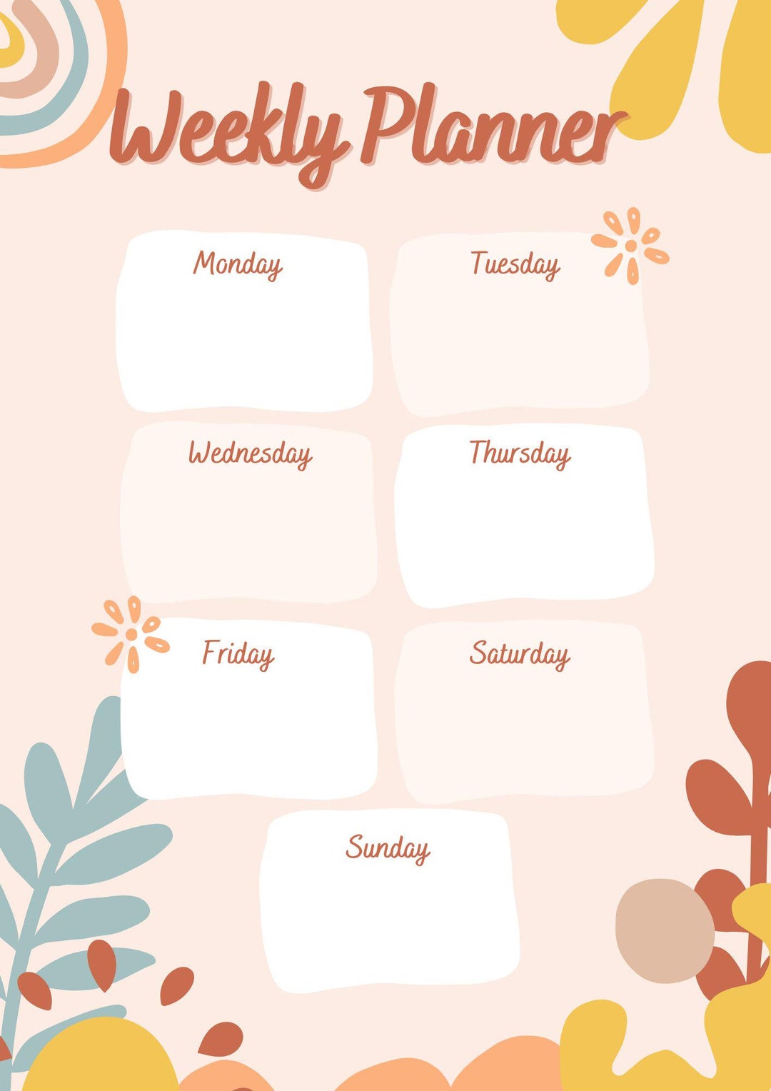 Pink Weekly Planner, Printable Weekly Planner. - Etsy