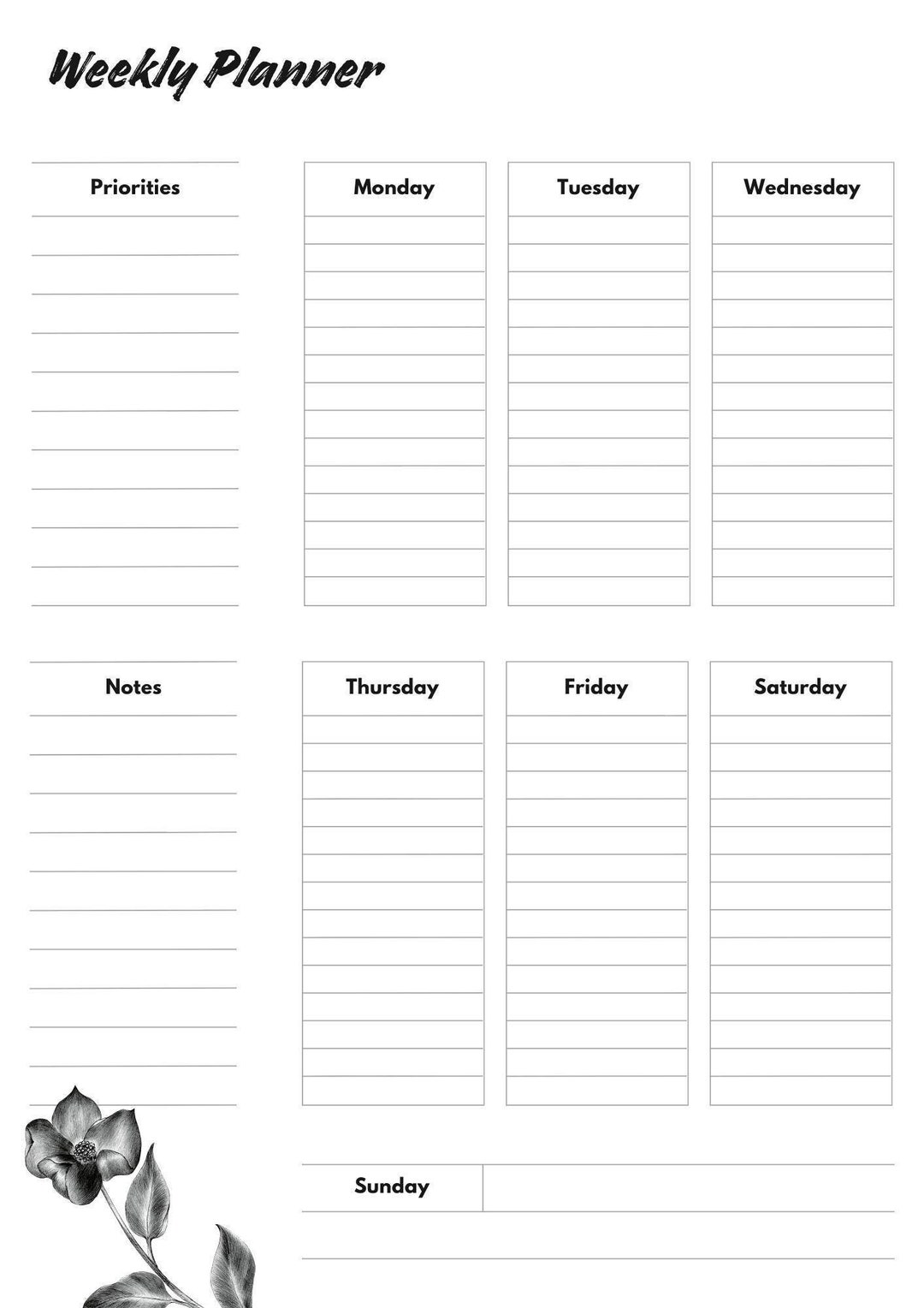 White Elegant Aesthetic Weekly Planner A4 Document Planner. - Etsy