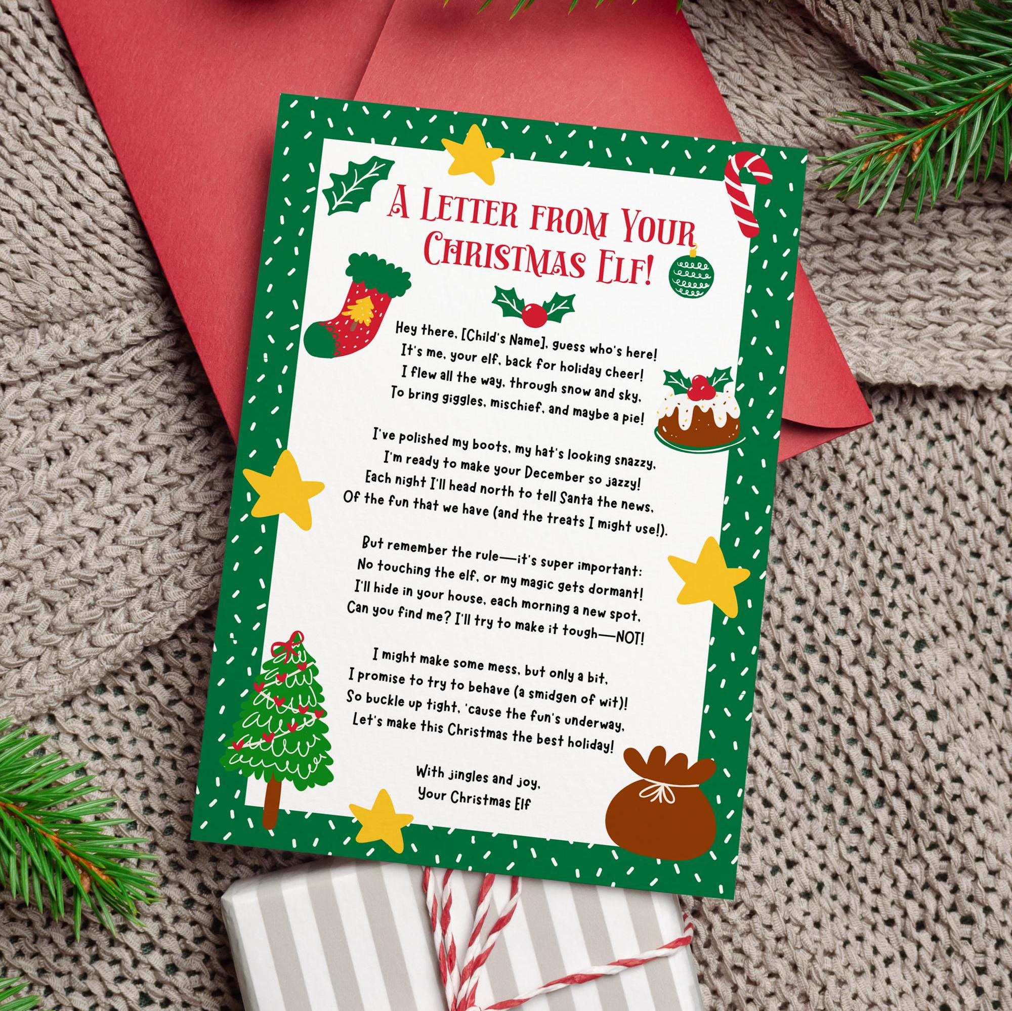 Editable Christmas Elf Letter, Printable Canva Template With Fun ...