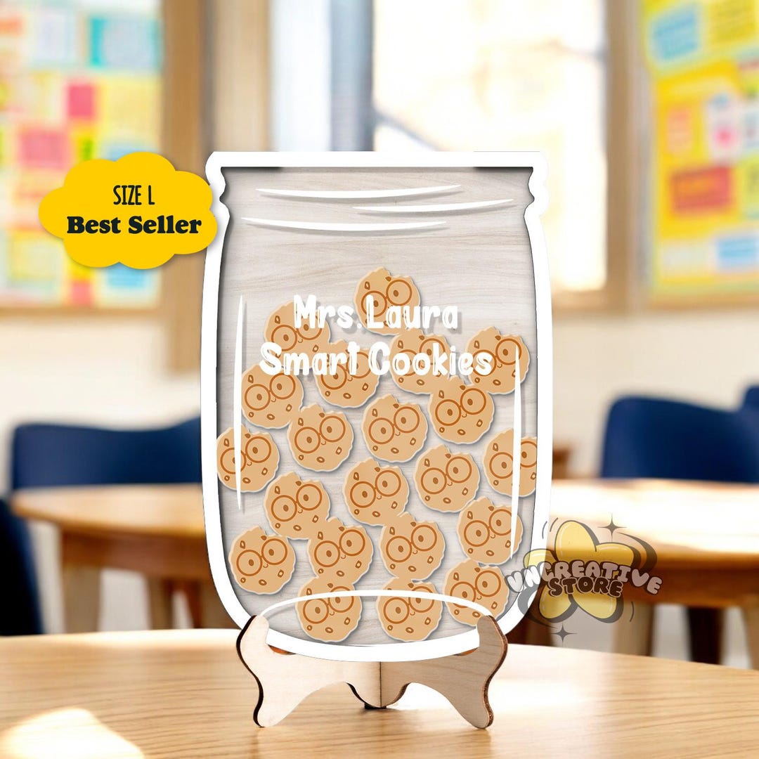Personalized Teacher Cute Smart Cookie Reward Jar, Colorful Classroom ...