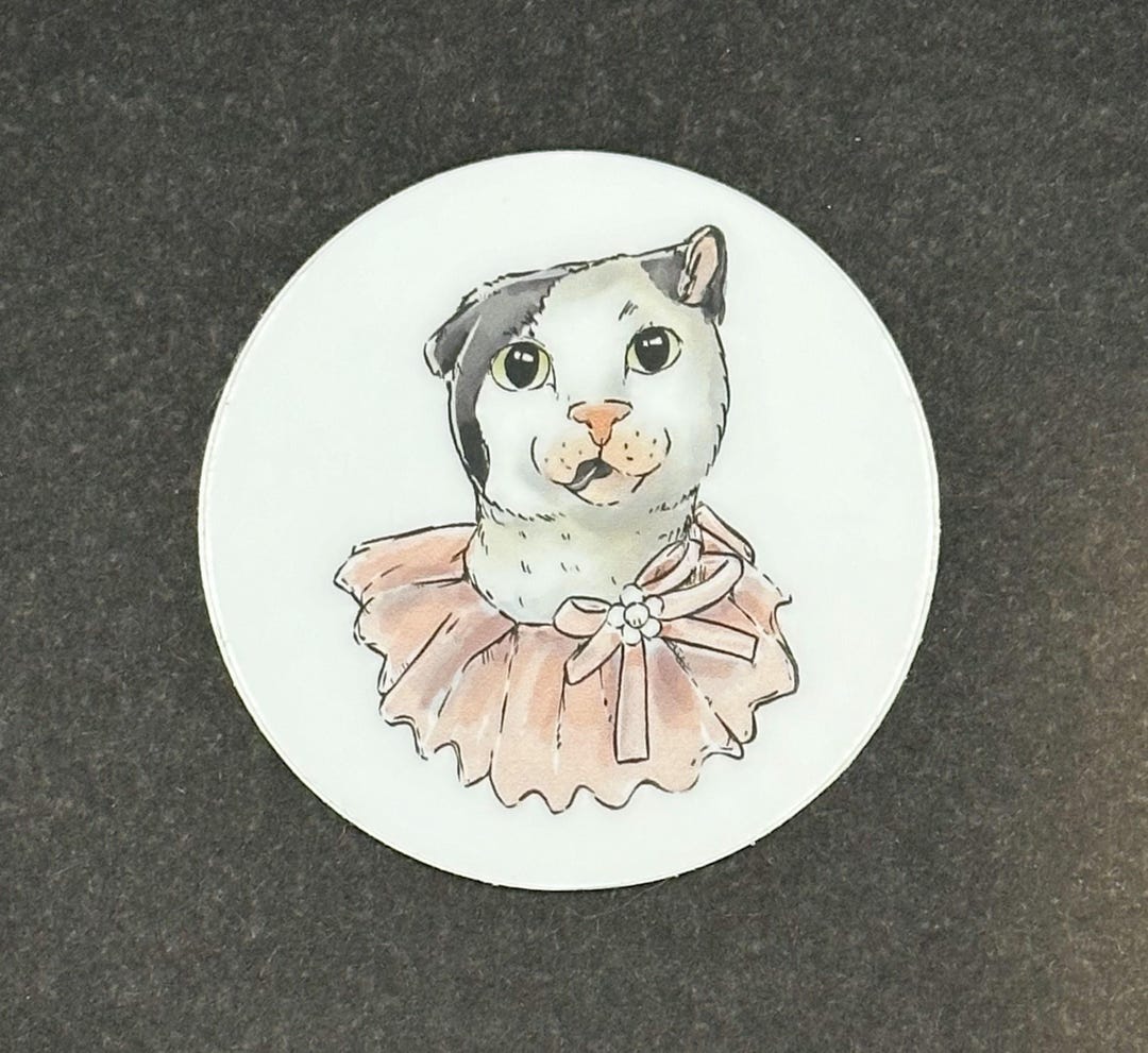 Grandma Crinkles Pretty in Pink Sticker, Cat Sticker, Computer Decal ...