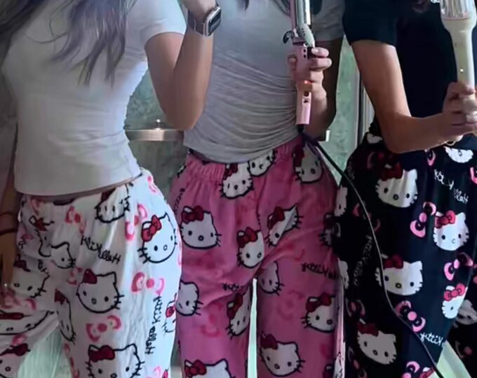 Viral Hello Kltty Pajama Pants 4 Color Options Super Confortable ...