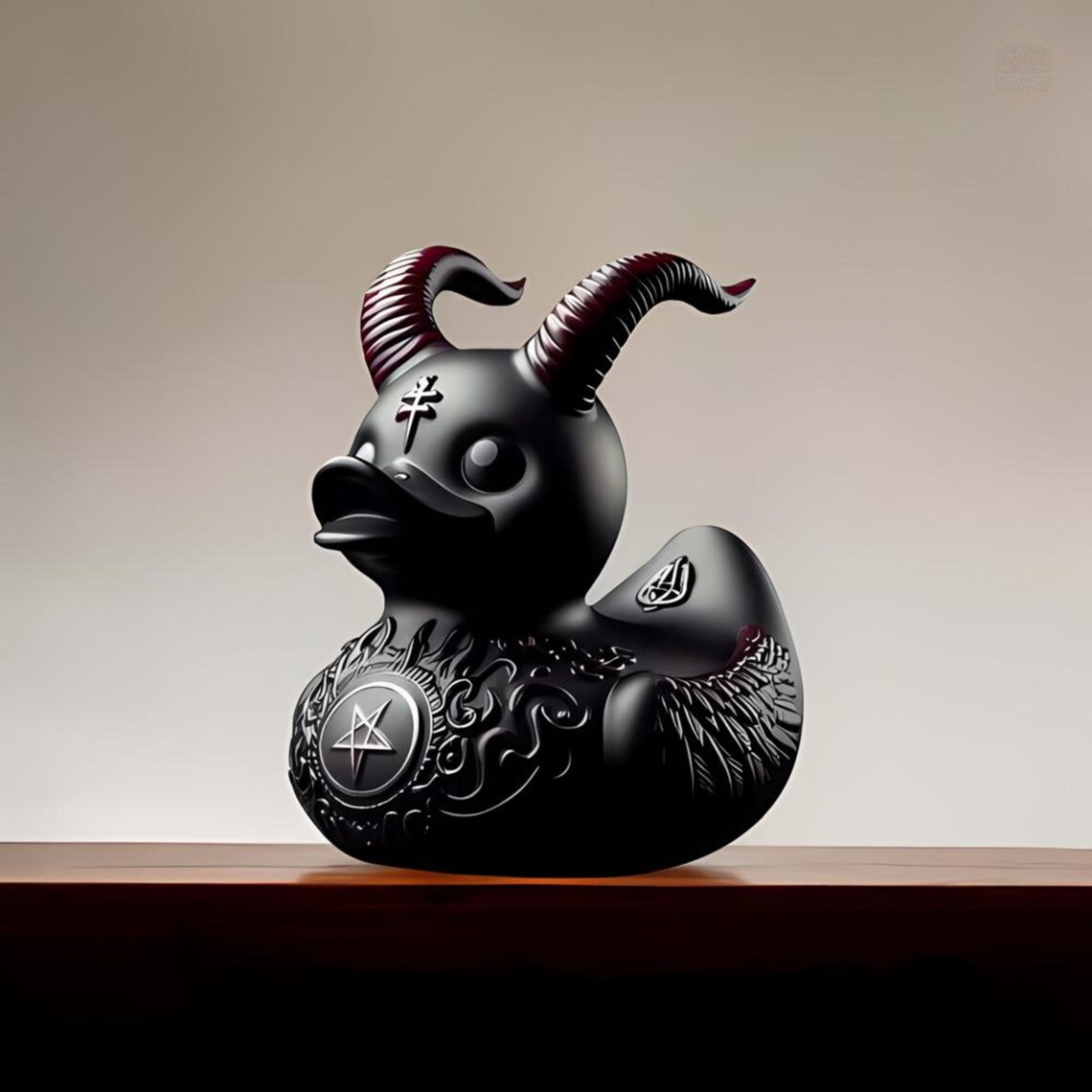 Duck Satanic Statue Gothic Figurine Sitting Ducks Ornament for Shelf ...