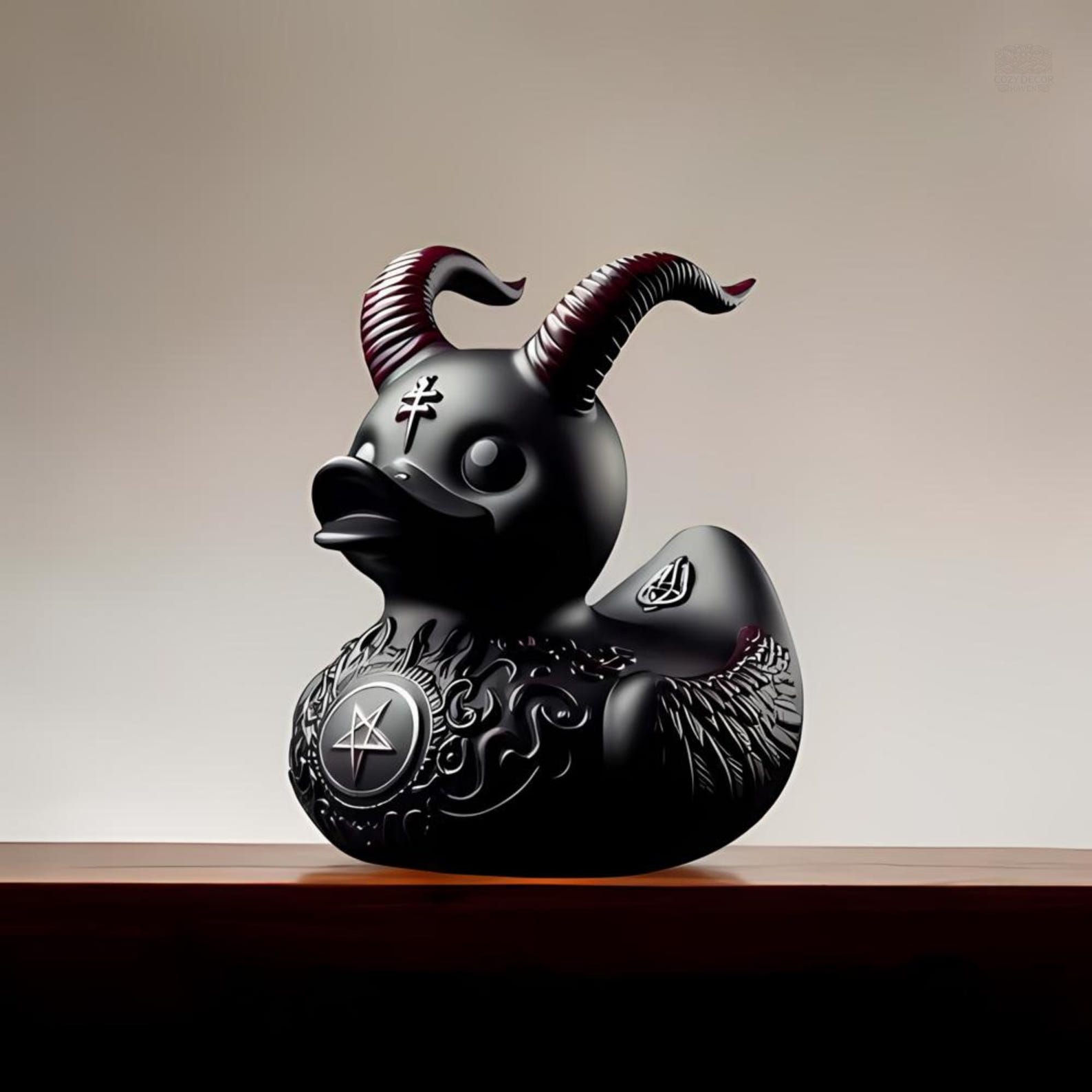 Duck Satanic Statue Gothic Figurine Sitting Ducks Ornament for Shelf ...