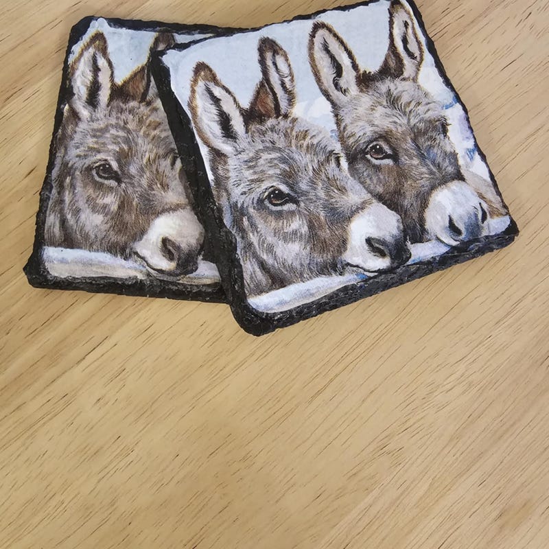 Slate Decorated Coasters - Etsy UK