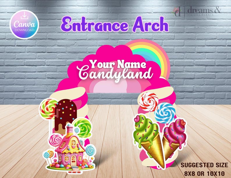 Candyland | Entrance Arch | Printable | Digital | Ready to Print ...