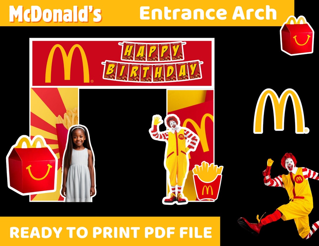 Mcdonalds Theme | Entrance Arch | Printable | Digital Instant Download ...