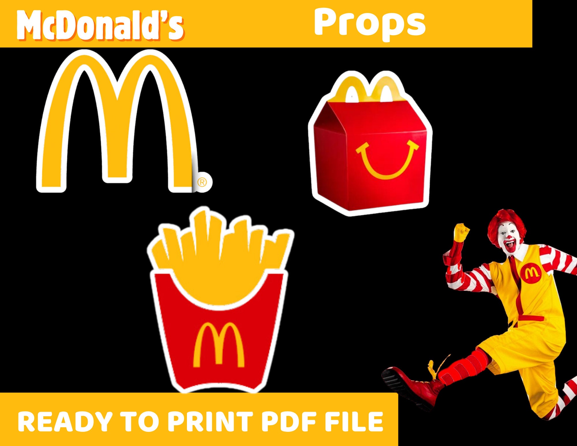 Mcdonald Props | Printable | Digital Instant Download | Editable ...