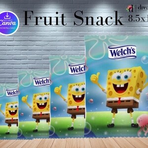 Sponge Bob Chip Bag Water Labels Fruit Snack Treat Bag Printable ...