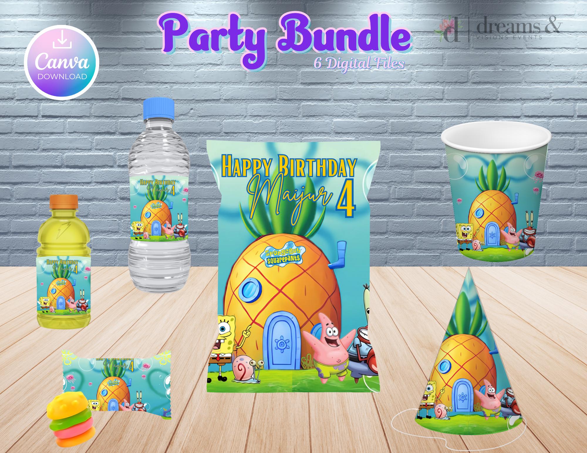 Spongebob Treat Wrappers, Chip Bags, Krabby Patties, Water Bottle ...