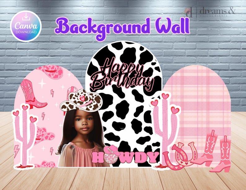Cowgirl | Backdrop Wall | Printable | Digital | Ready to Print | Party ...