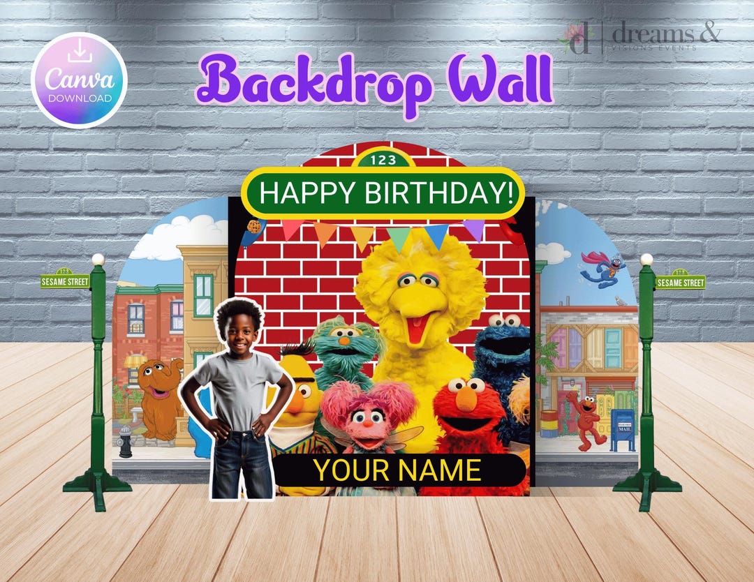 Sesame Street | Backdrop Arch Wall | Printable | Digital Only | Ready ...