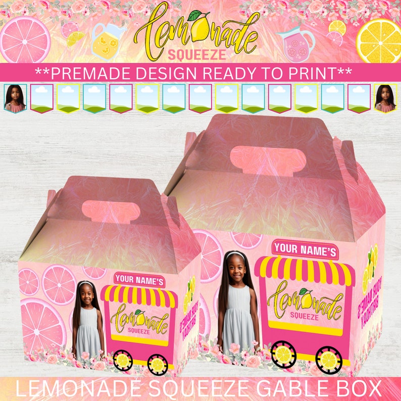 Lemonade Squeeze | Gable Box | Printable | Digital | Ready to Print ...