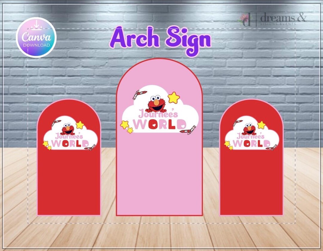 Pink Sesame Street | Arch Sign | Printable | Digital Instant Download ...