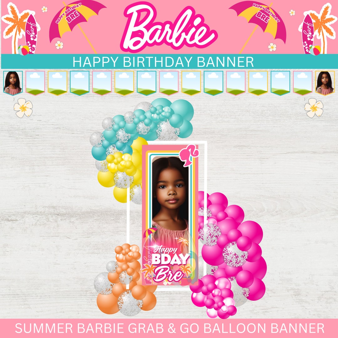 Barbie Summer | Balloon Banner | Printable | Digital | Ready to Print ...