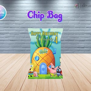 Spongebob Treat Wrappers, Chip Bags, Krabby Patties, Water Bottle ...