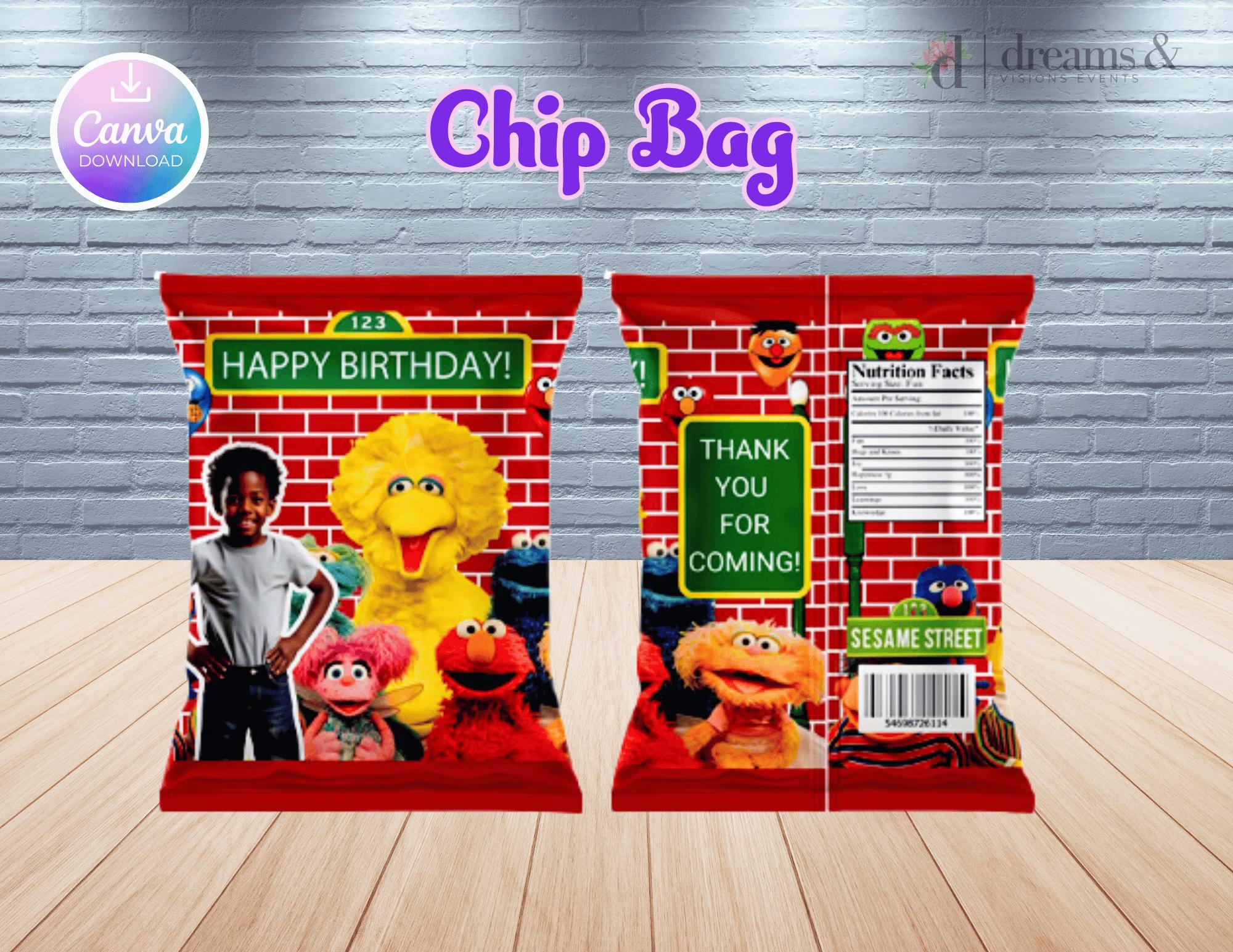 Sesame Street | Chip Bag | Printable | Digital | Ready to Print | Party ...