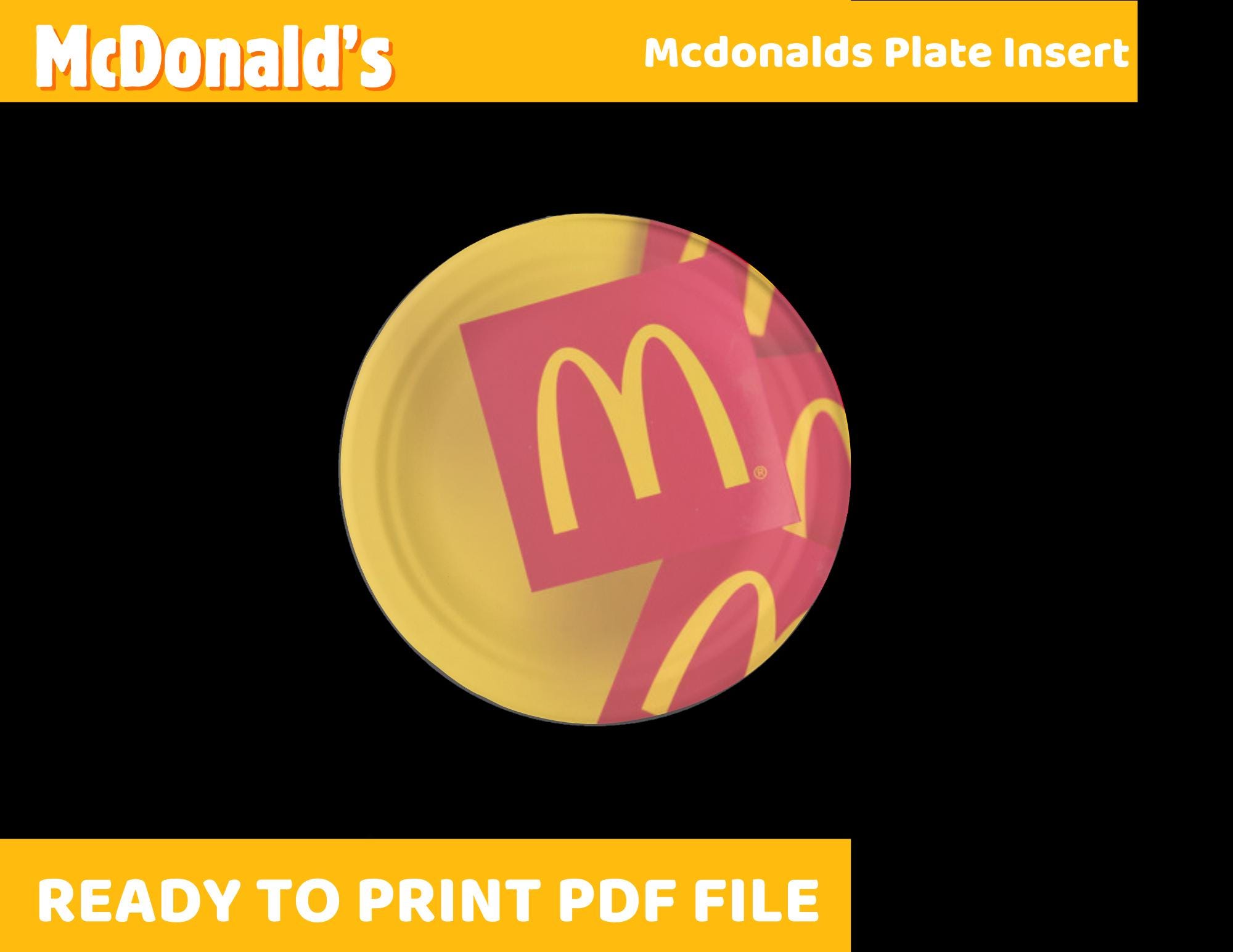 Mcdonalds Theme Party Template Bundle (printable PDF) - Etsy