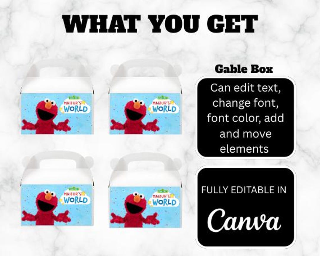 Blue Elmo's World | Gable Box | Printable | Digital Instant Download ...