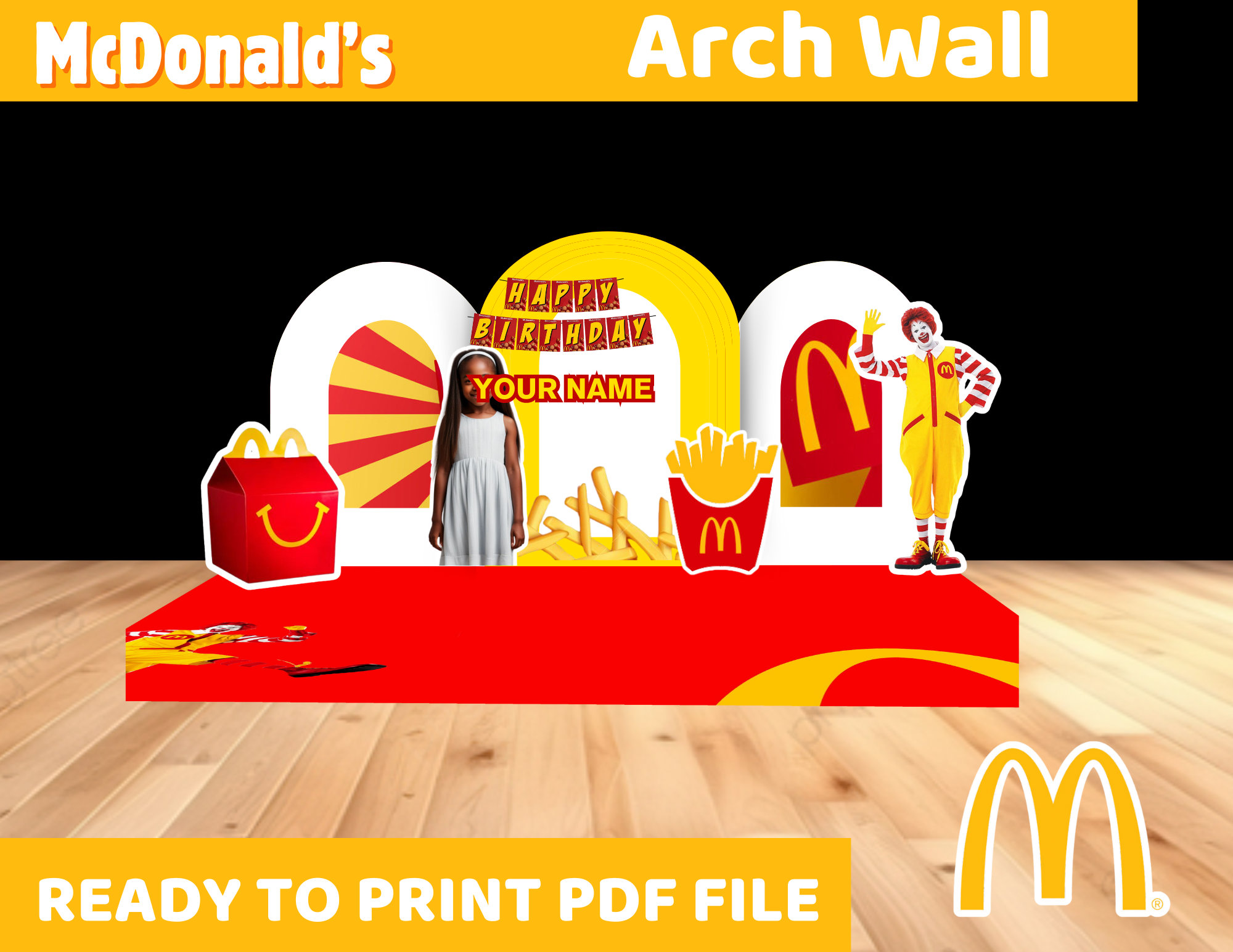 Mcdonalds Theme | Arch Wall | Printable | Digital Instant Download ...