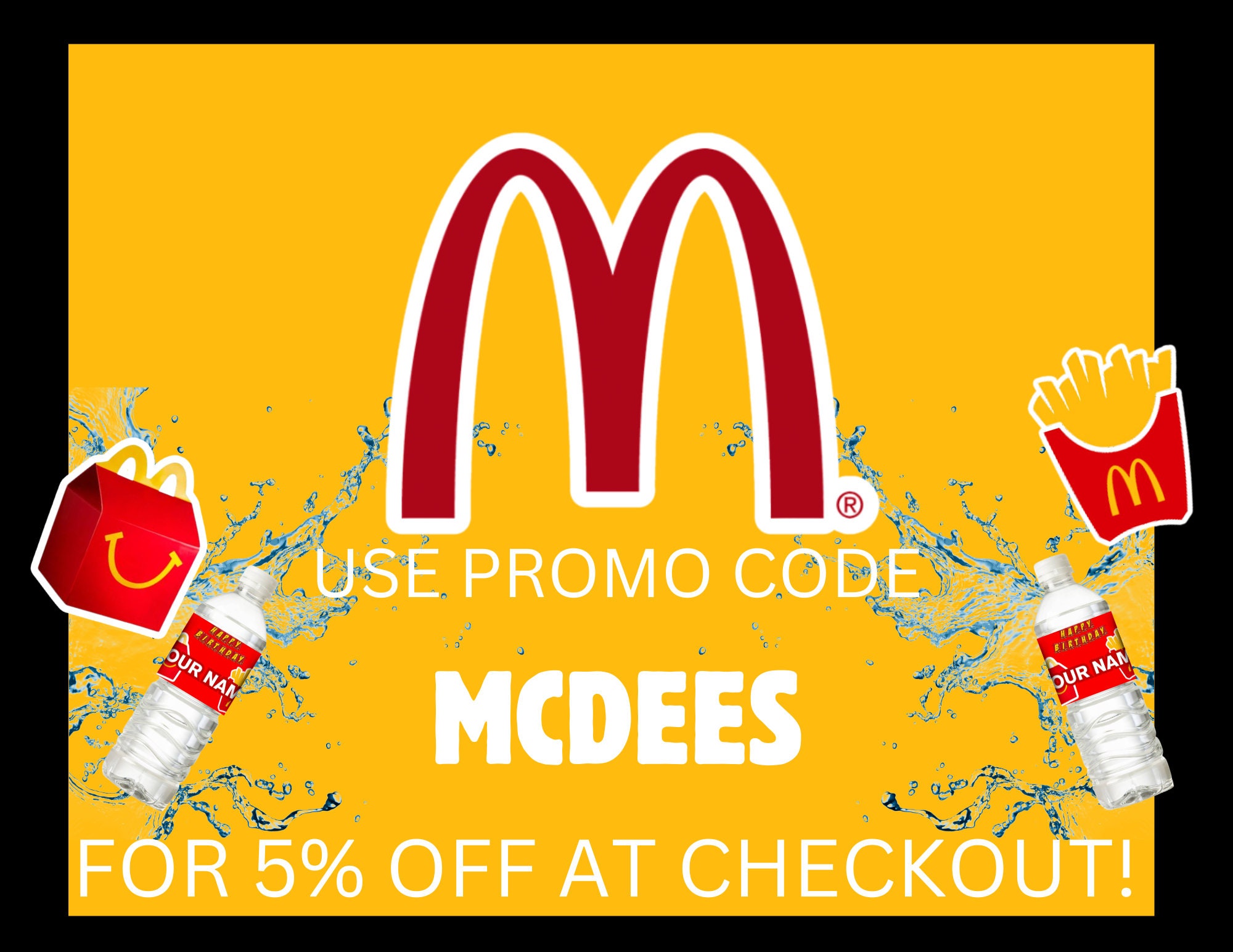 Mcdonald Water Bottle Labels Printable Digital Instant Download ...