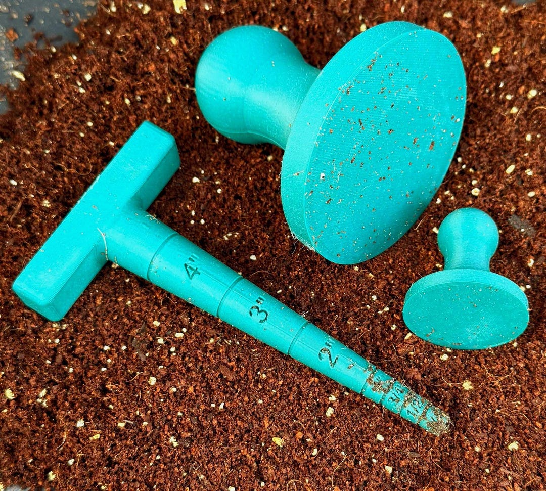 3D Printed PLA Seed Starting Tool Set: Tamper & Dibber - Etsy