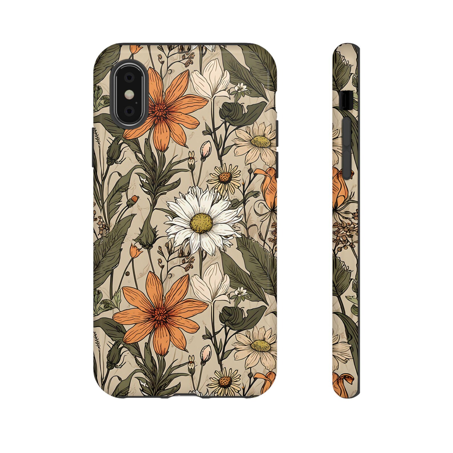 Vintage Wildflowers Seamless Texture Phone Case, Custom Protective ...