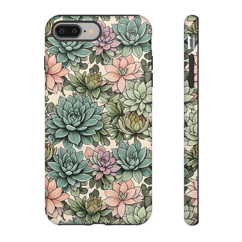 Watercolor Succulent Plants Seamless Pattern Phone Case - Custom ...