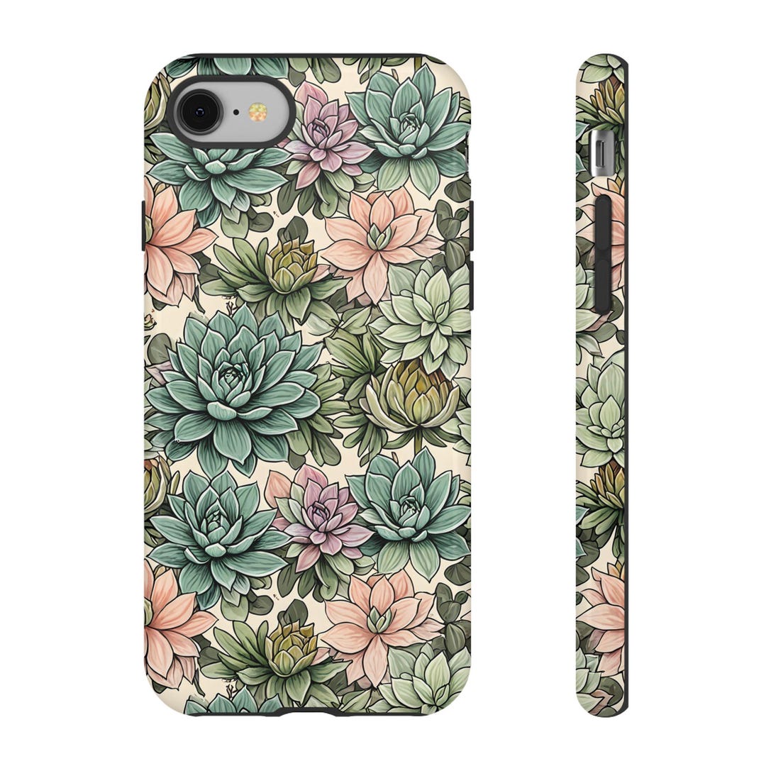 Watercolor Succulent Plants Seamless Pattern Phone Case - Custom ...