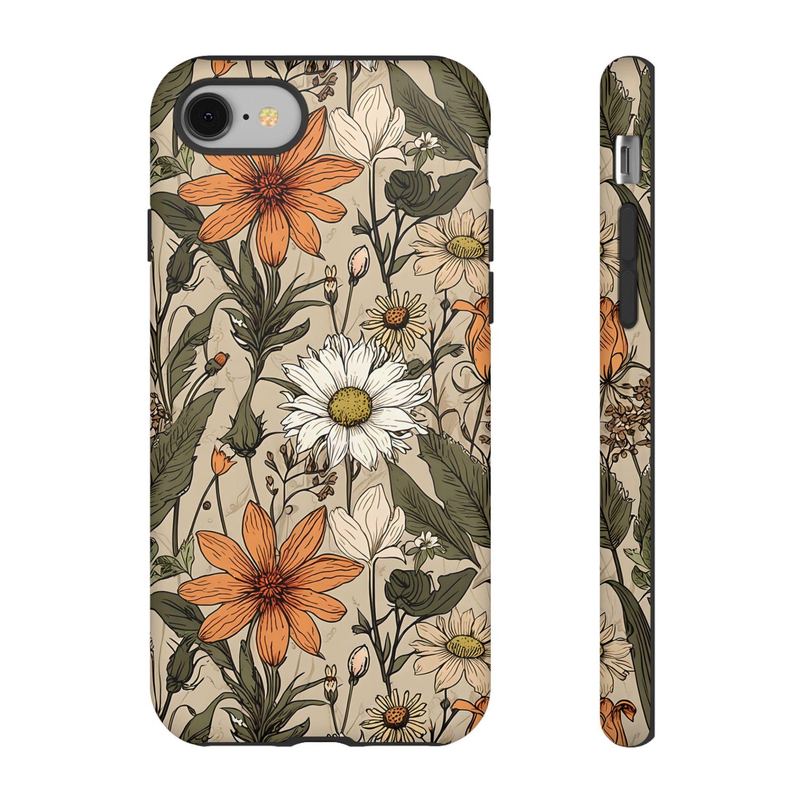 Vintage Wildflowers Seamless Texture Phone Case, Custom Protective ...