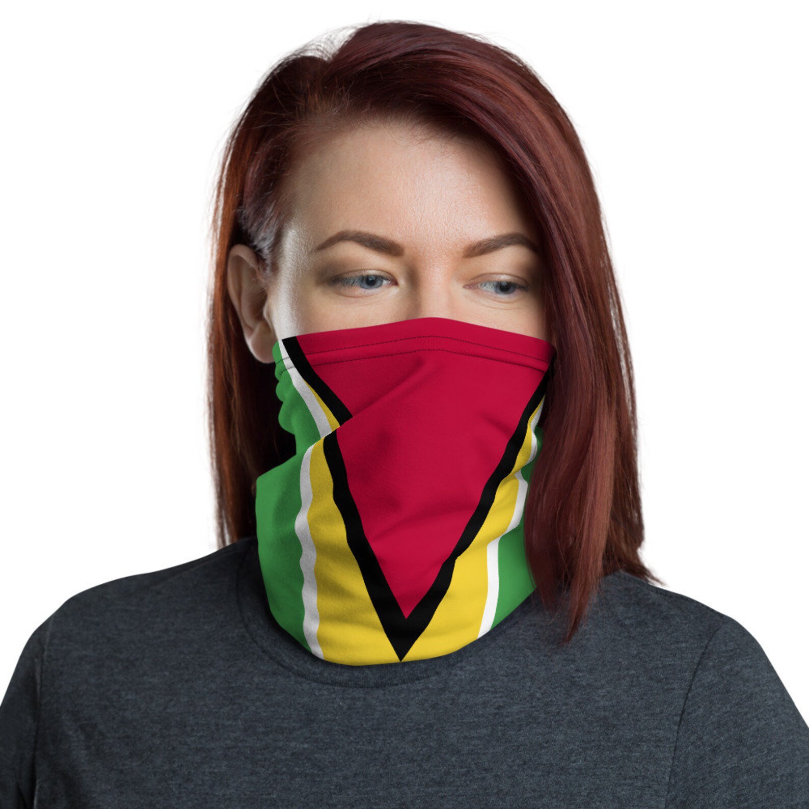 Guyana Flag Face Covering Sublimated Fabric Facemasks Neck Gaiter ...
