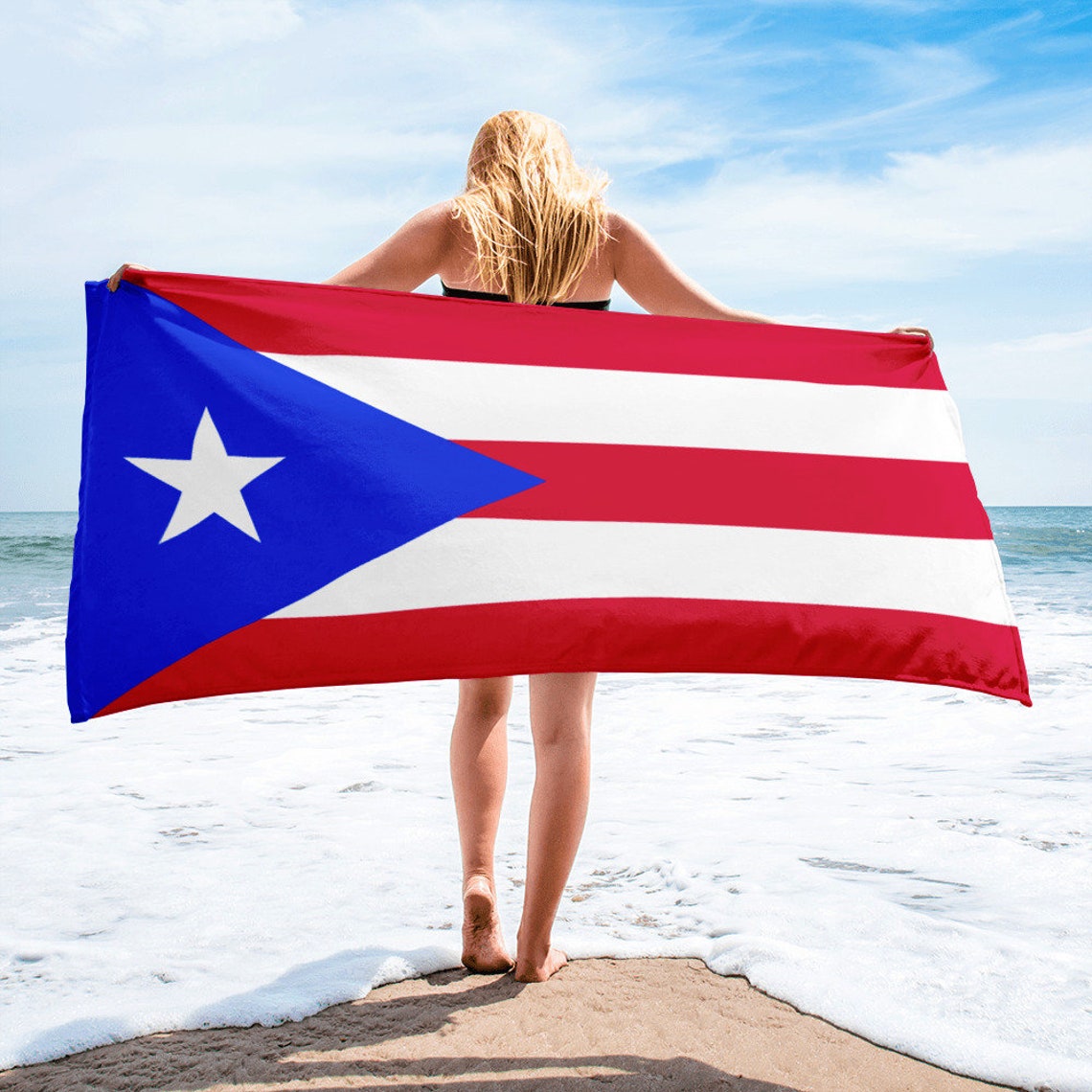 Puerto Rico Flag Beach Towel Boricua Pride Caribbean Islander | Etsy
