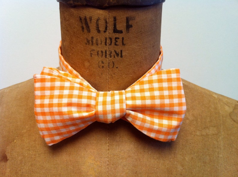 Mens / Boys Bow Tie Geek Chic Number 9 Remnant Orange | Etsy