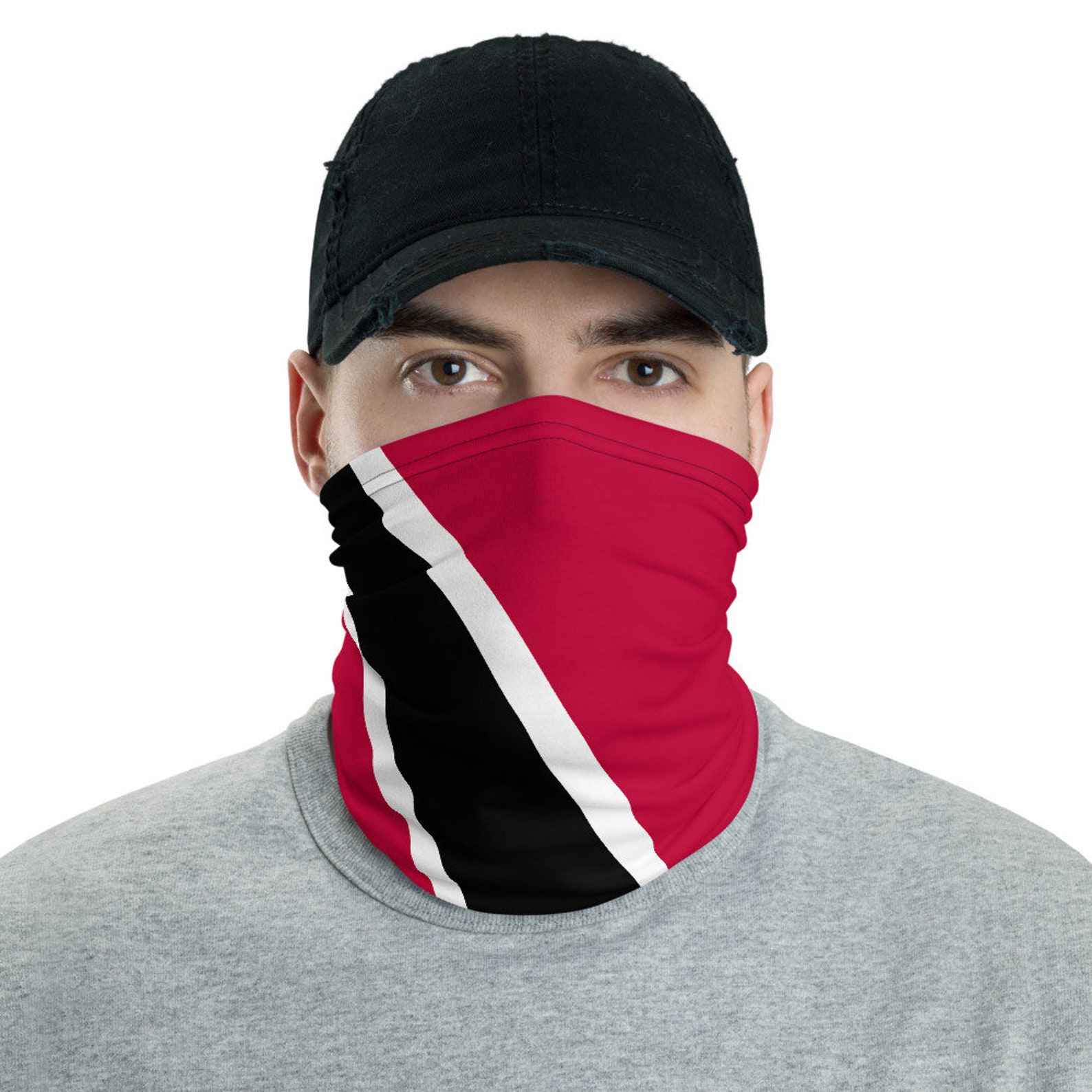 Trinidad Flag Face Covering Caribbean Sublimated Fabric Facemasks Neck ...