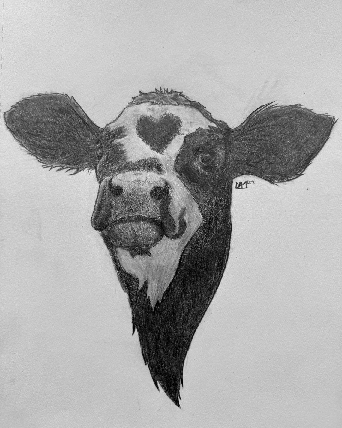 Holstein Cow With Heart Shaped Spot Print - Etsy