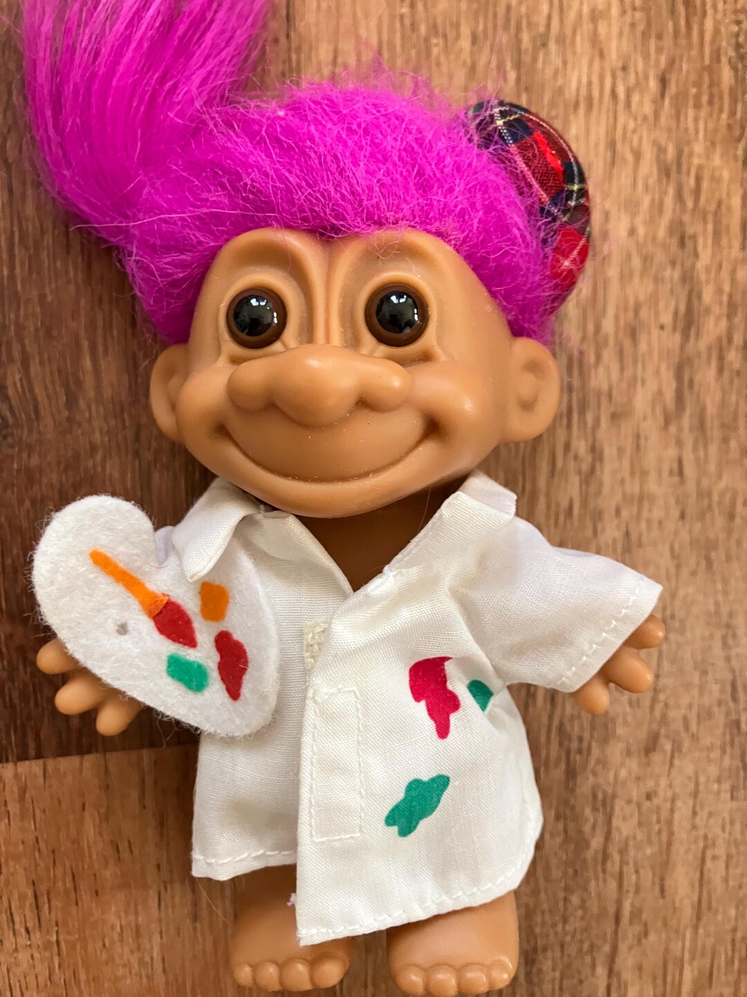 Troll Doll Vintage Russ 5” Painter W Pink Hair GUC - Etsy