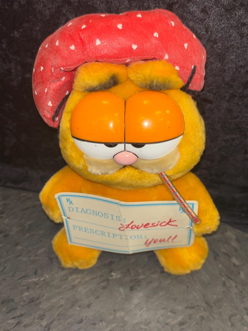 Garfield Valentines Day Plush Set of 2 - Lovesick and Cupid - Etsy