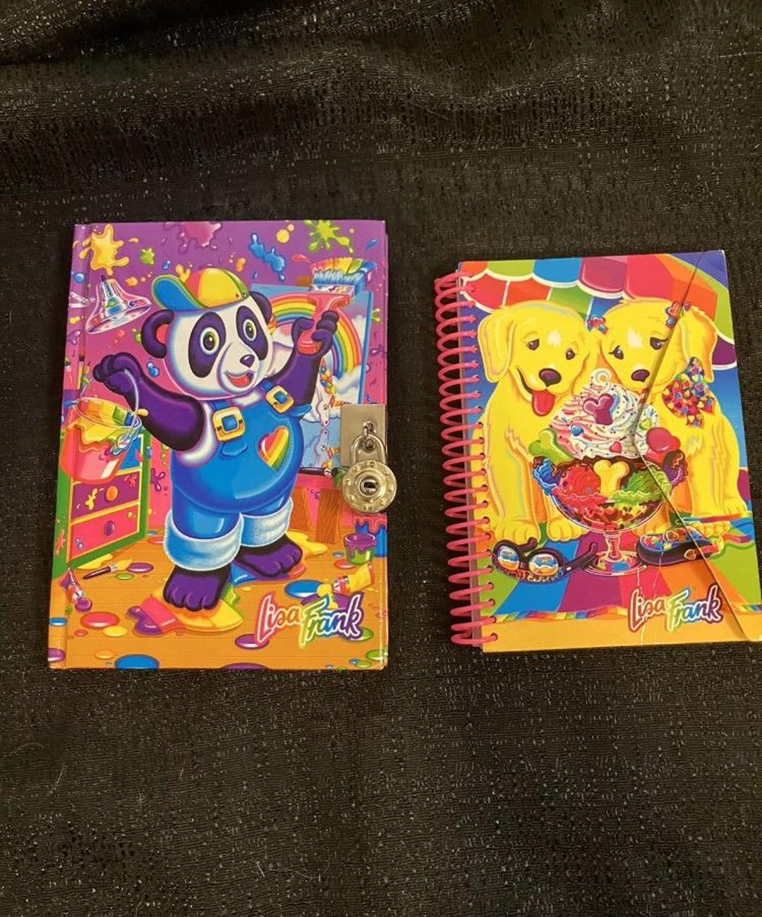 Lisa Frank Puppies Golden Dogs Casey Spiral Snap Notebook and Diary ...