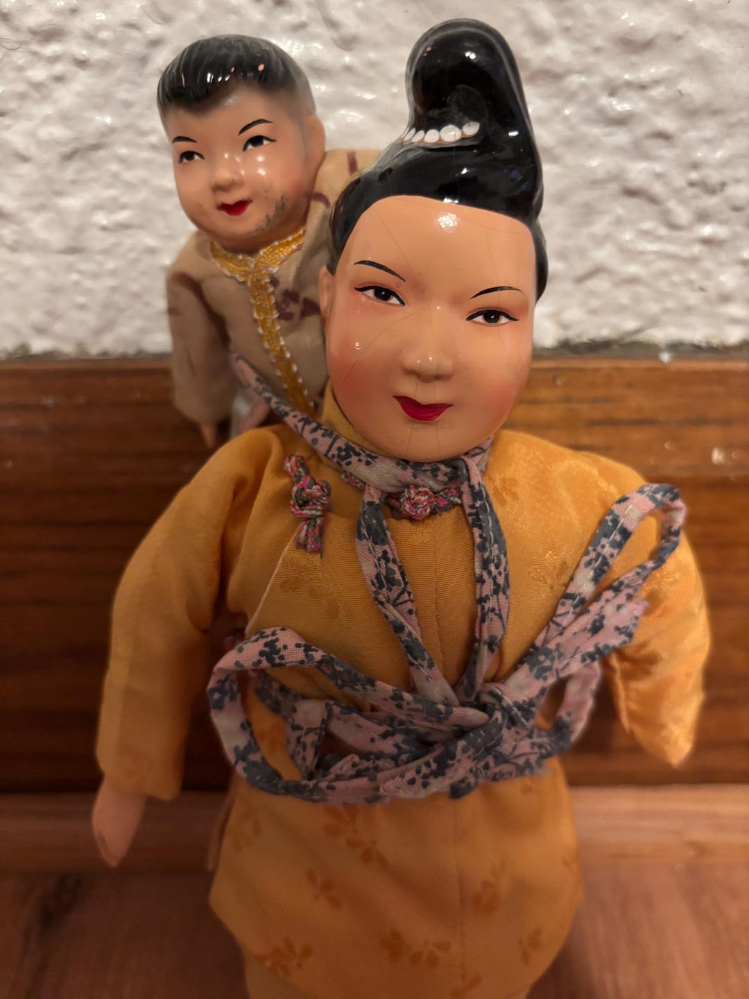 Chinese Vintage Amah Doll Carrying a Child Doll on Her Back 10” GUC - Etsy