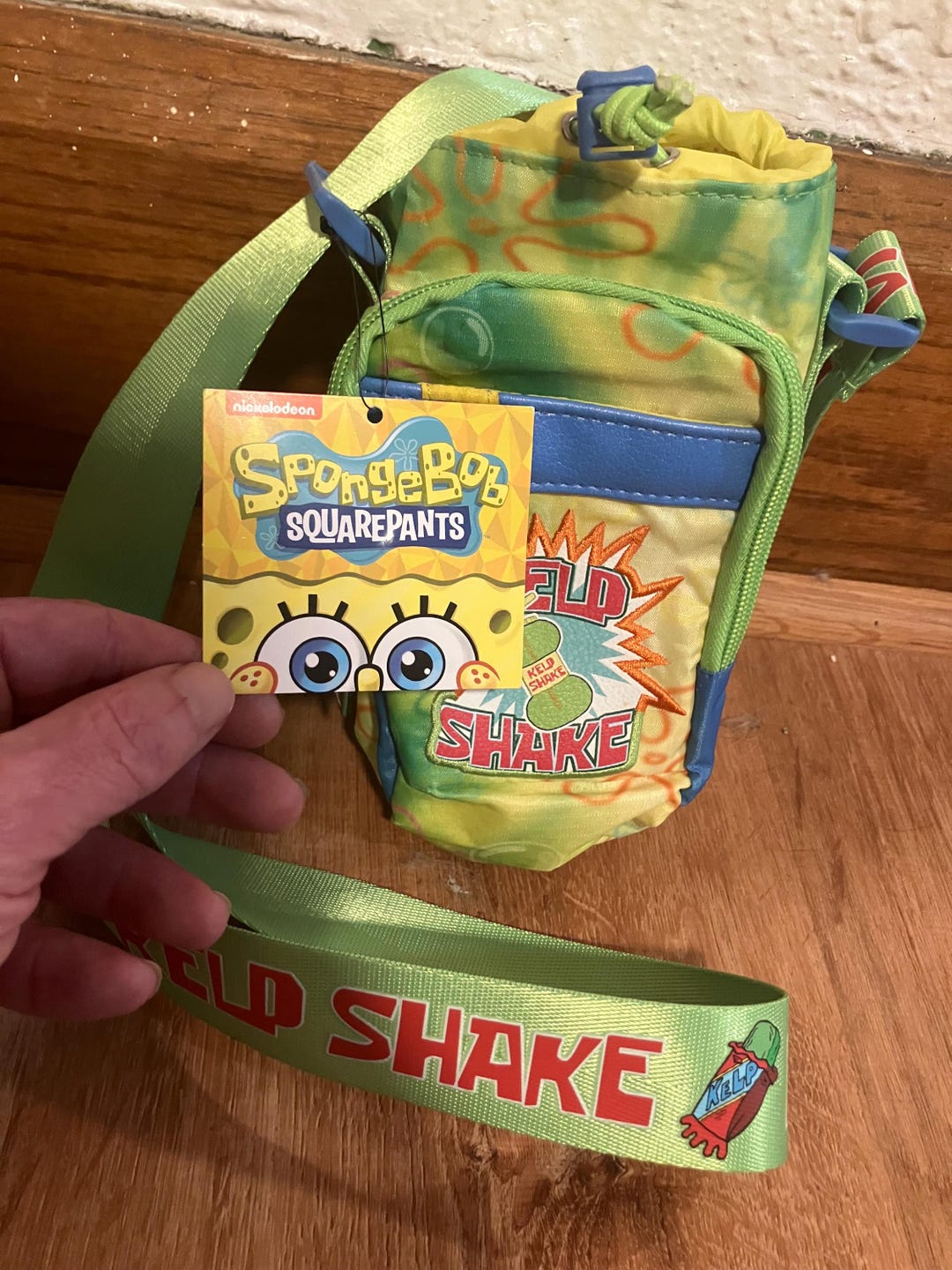 Spongebob Squarepants Kelp Shake Water Bottle Holder Crossbody Bag NWT ...